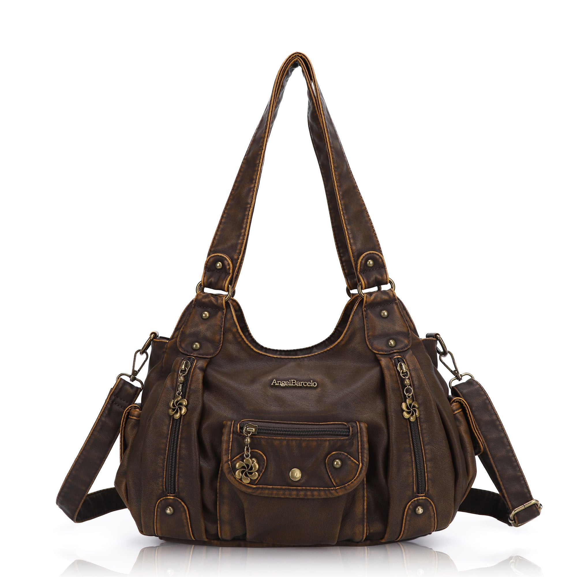 Stylish PU Leather Women's Shoulder Bag with Tie Dye Wash Stylish PU Leather Women's Shoulder Bag with Tie Dye Wash
